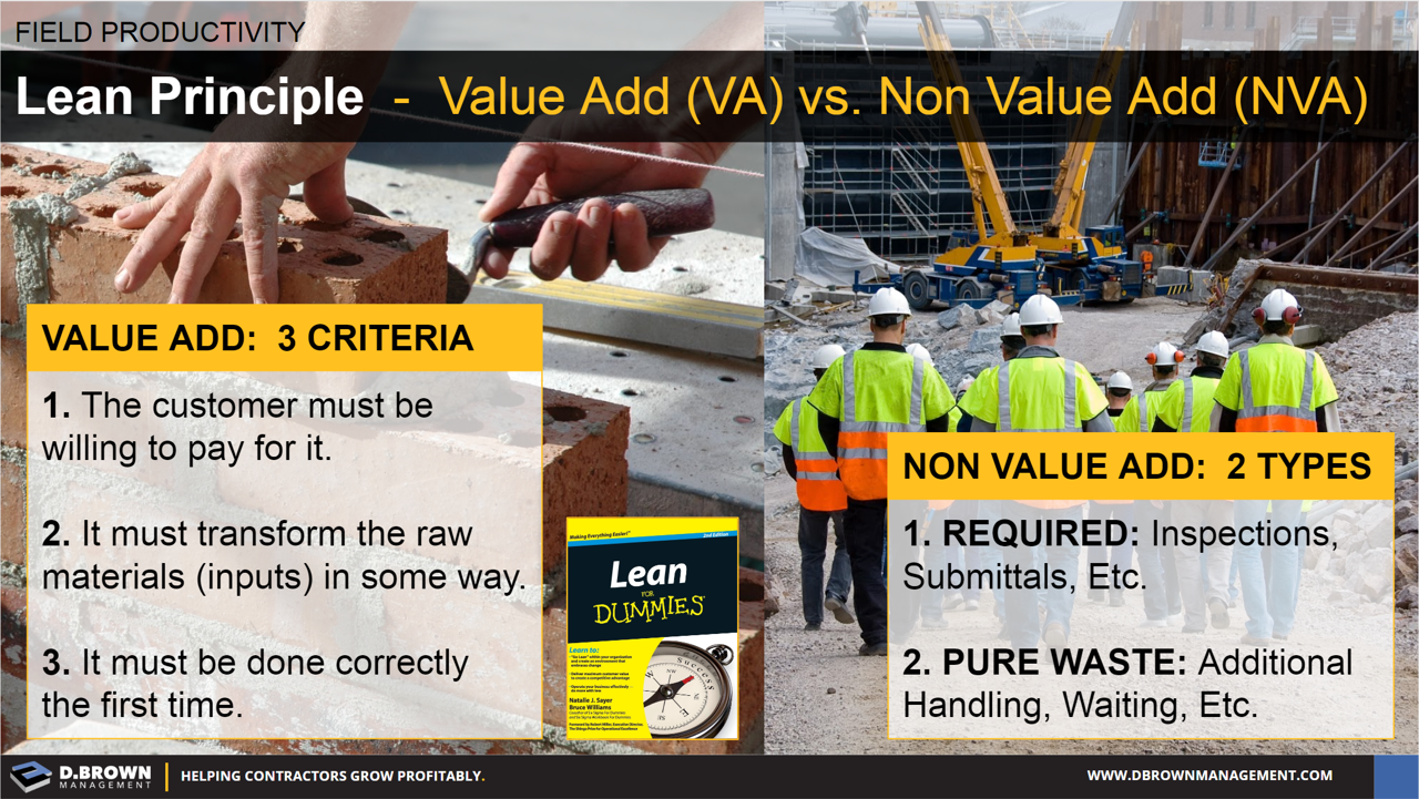 Lean Principle - Value Add vs. Non Value Add