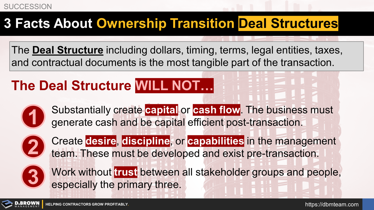 3 Facts About Ownership Transition Deal Structures