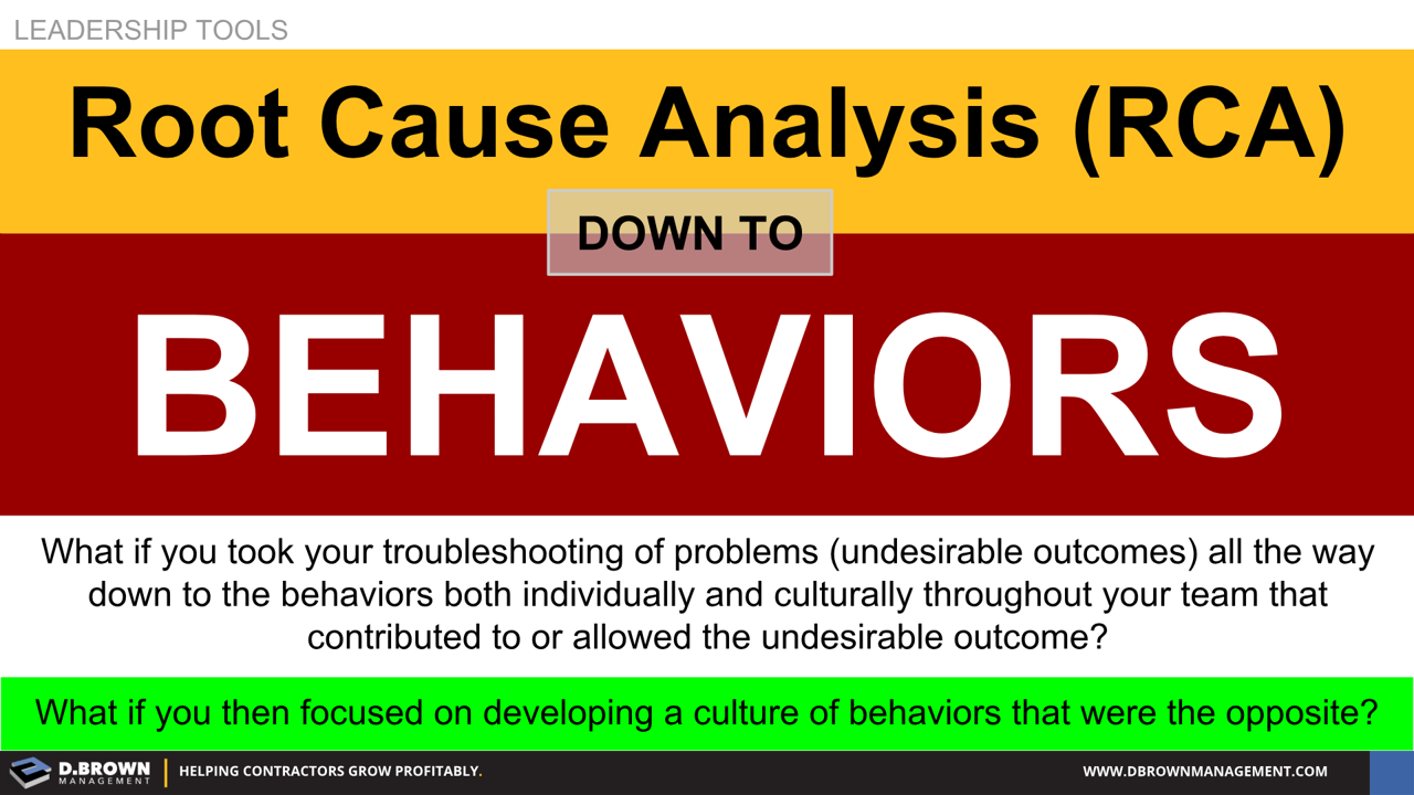 Root Cause Analysis to Behavior Level